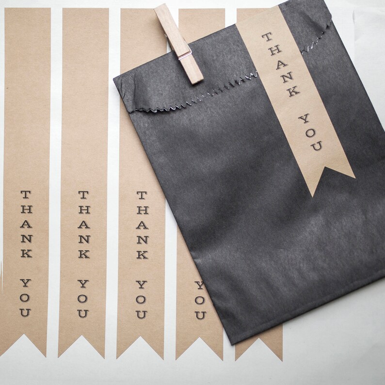8 THANK YOU Ribbon Stickers 7.5 X 1 Organic - Etsy