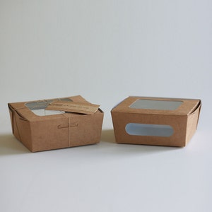 Set of 50 - Kraft Compostable Salad Boxes - Wedding Pie Boxes, Cake ...