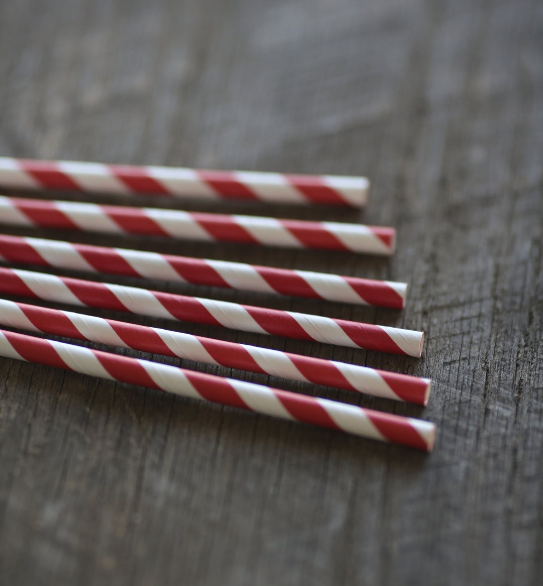 Cherry Red Paper Straws - Set of 24, Party Decorations - Etsy