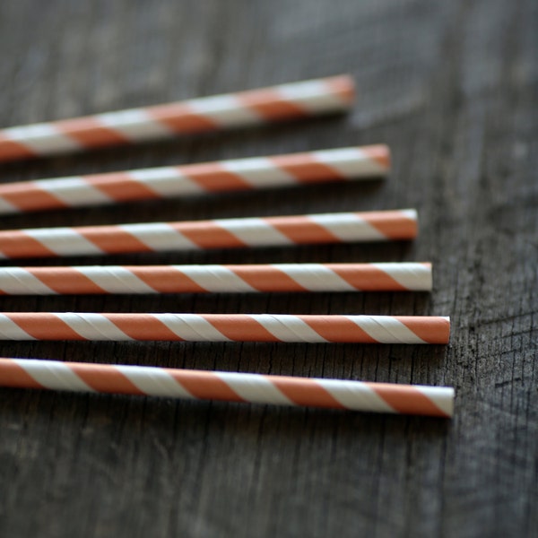 Peach Paper Straws - Etsy