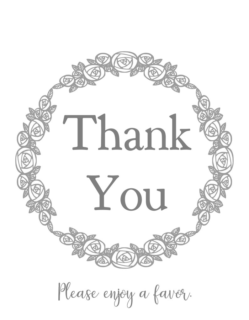 Thank You Please Enjoy A Favor Favor Table Sign Wedding | Etsy