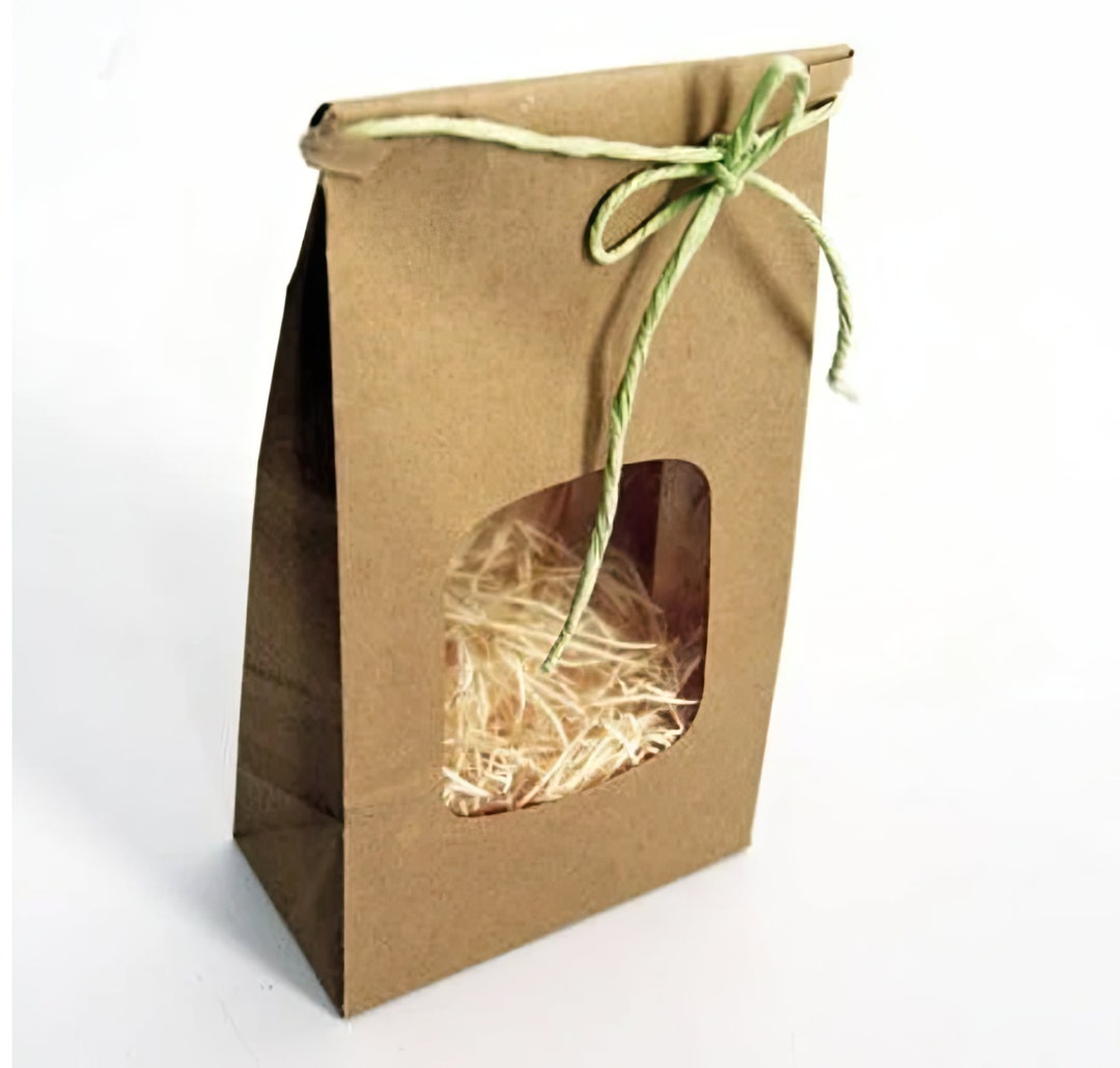 Kraft Tin Tie Bags - Set of 100 With Window, Food Safe - Etsy