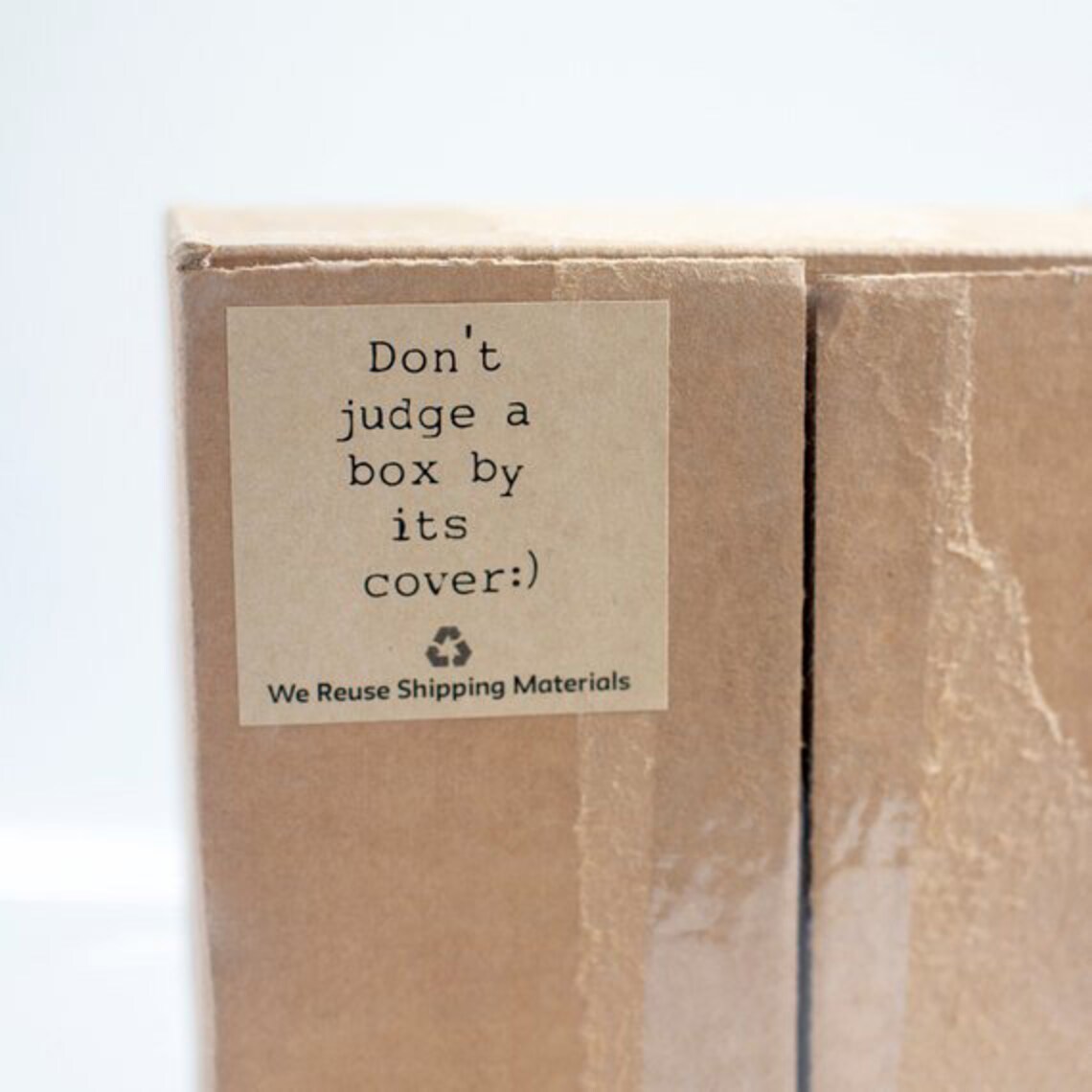 Don't Judge a Box by Its Cover 12 Kraft Stickers Reuse - Etsy