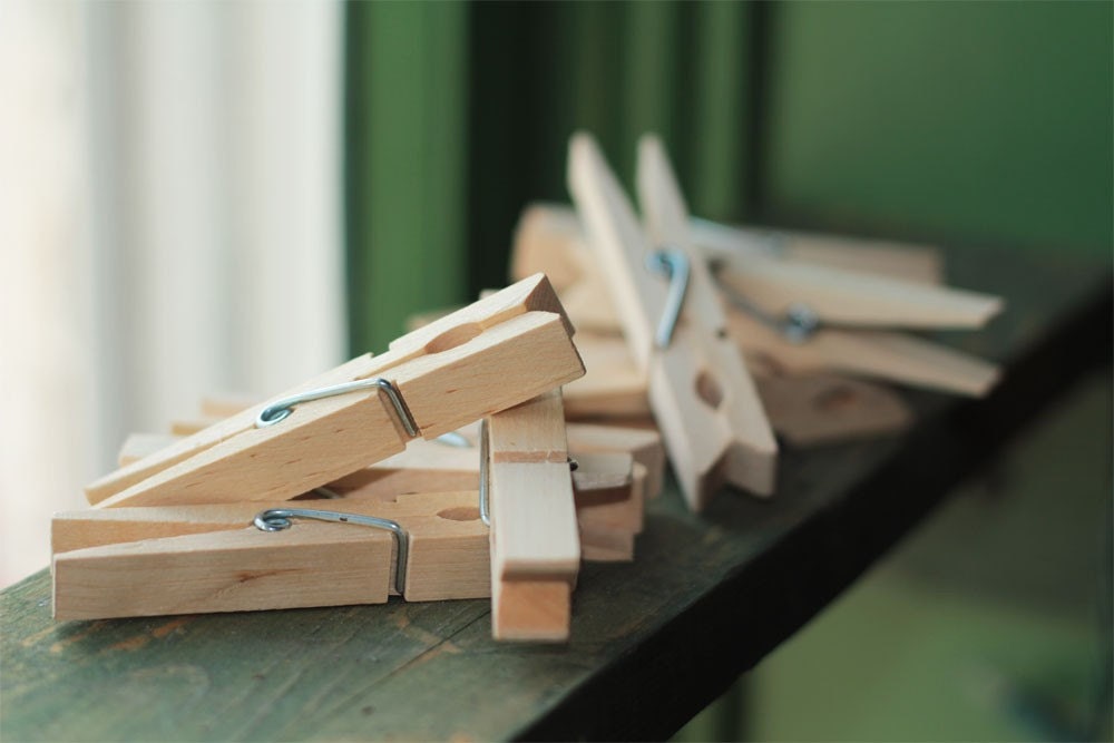 Natural Wooden Clothespins (set of 12) | Regular Size, DIY Decor - Etsy