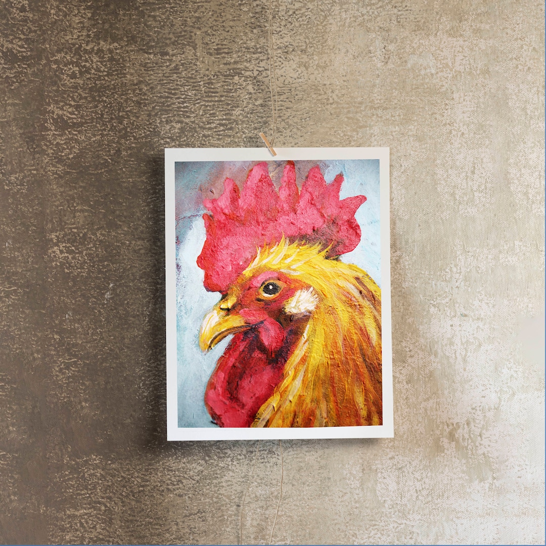 Red Rooster Matte Print - Various Sizes | Rooster Print, Rooster ...