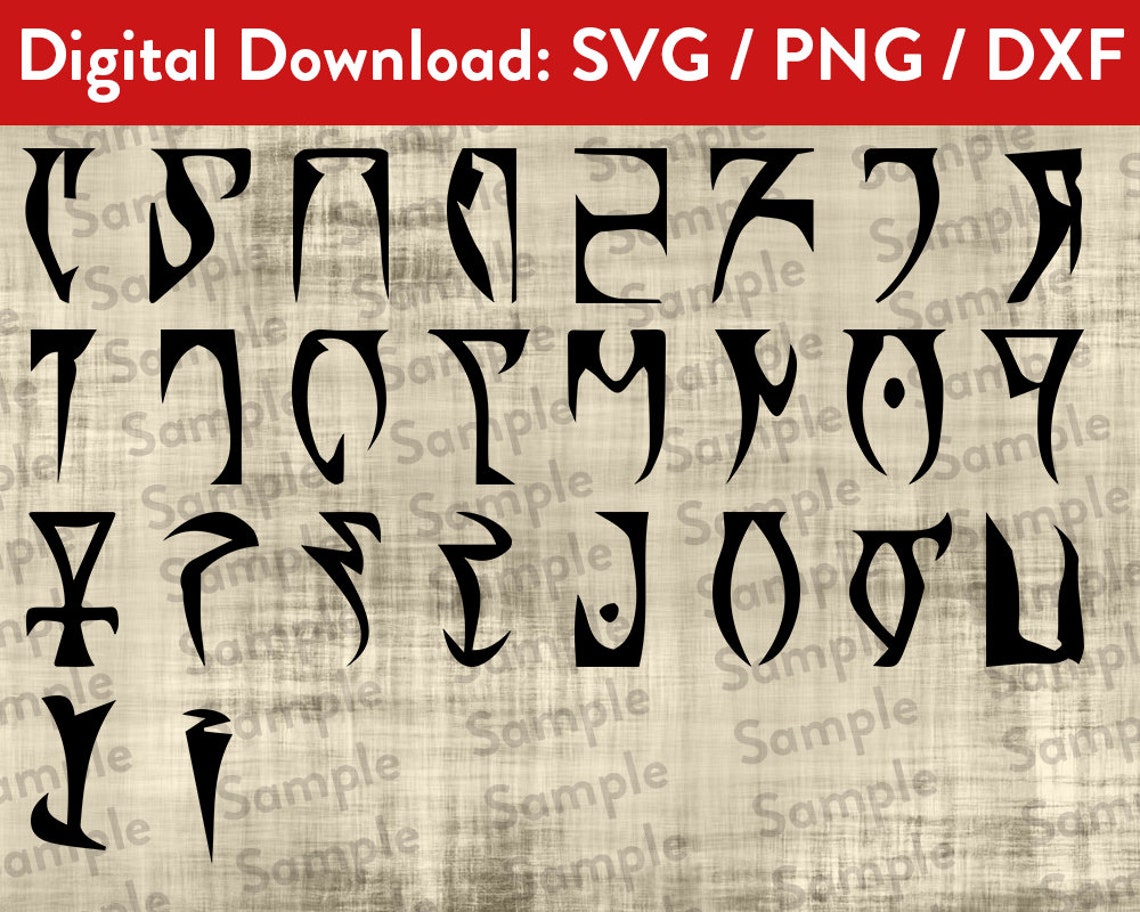 Daedric Letters / Runes SVG PNG DXF Elder Scrolls Skyrim - Etsy