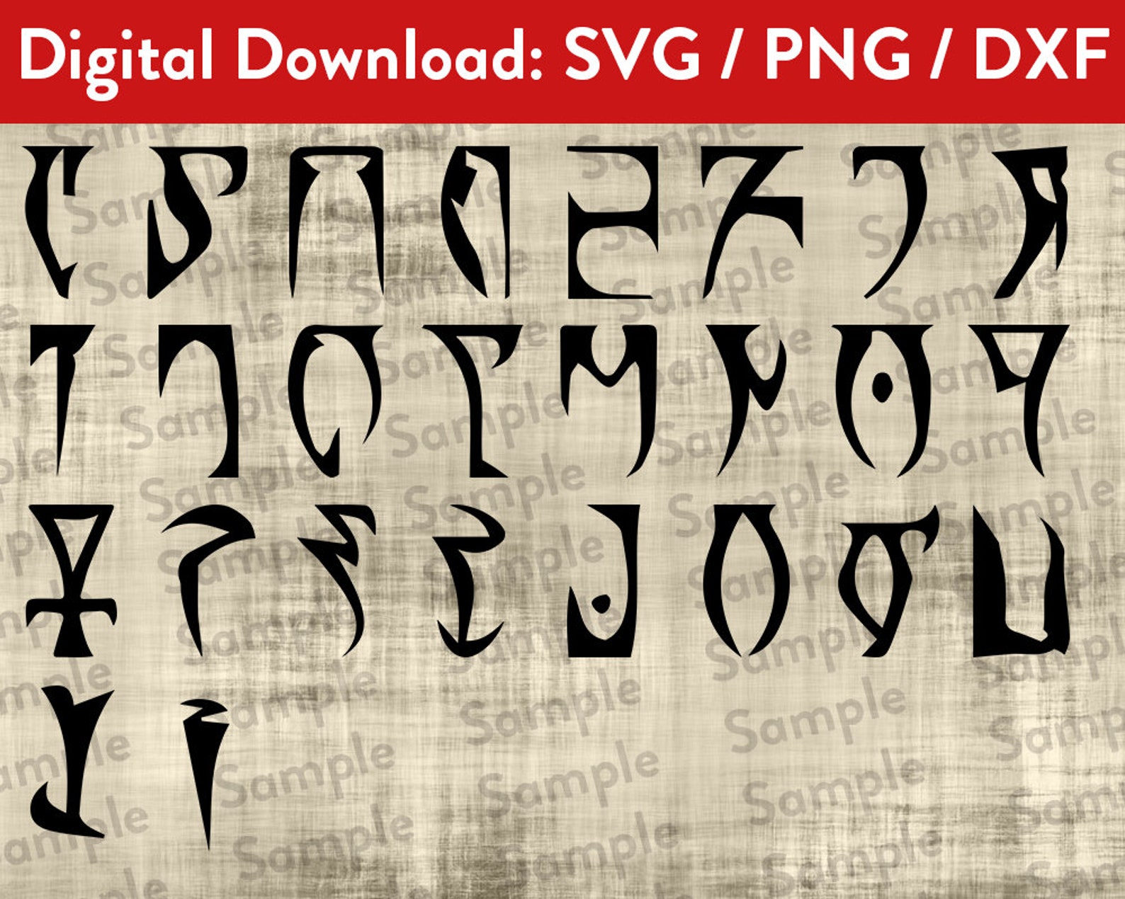 Daedric Letters / Runes SVG PNG DXF Elder Scrolls Skyrim - Etsy
