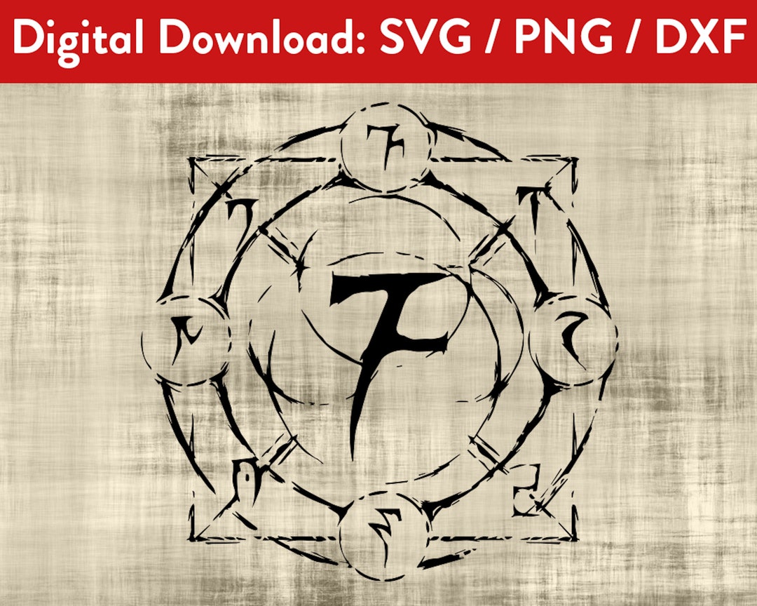 Elder Scrolls Fire Magic Sigil SVG PNG DXF Skyrim - Etsy