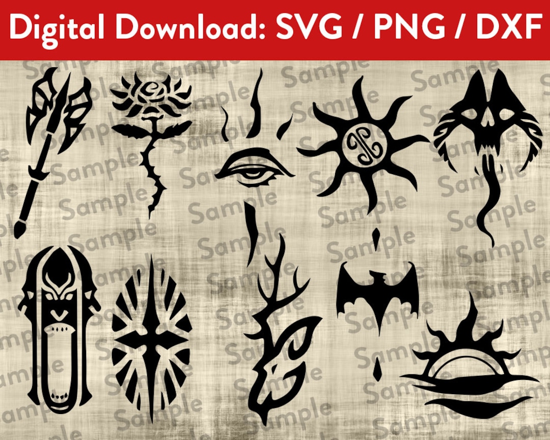 Skyrim Daedric Prince Symbols - Elder Scrolls Online Digital Art - SVG ...