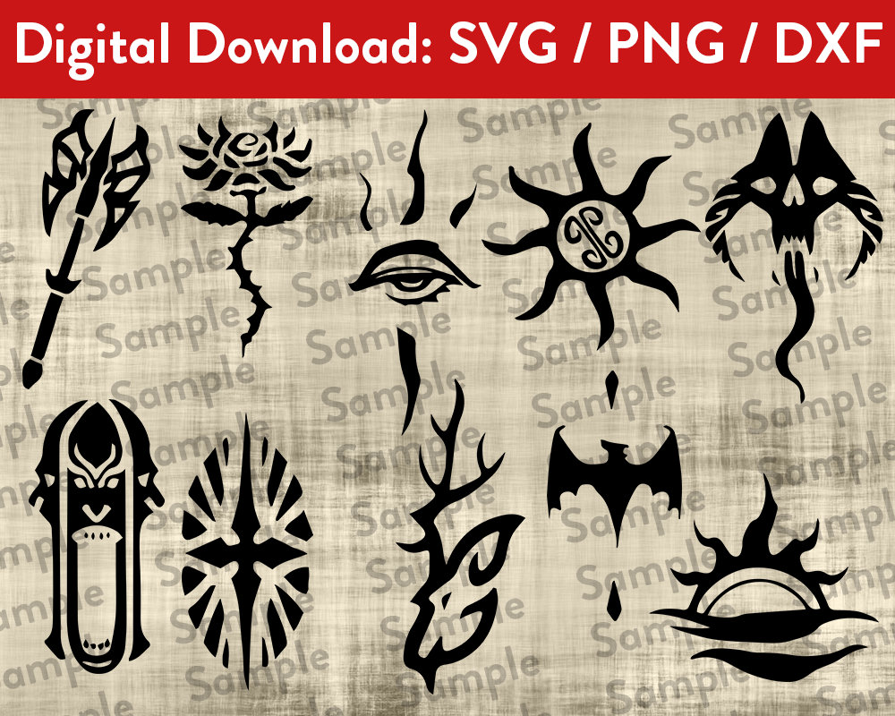 Skyrim Daedric Prince Symbols - Elder Scrolls Online Digital Art - SVG ...