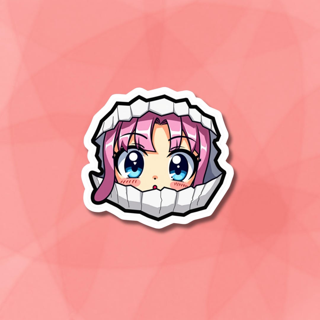 Cute Anime Girl Face Sticker Kawaii Anime Aesthetic Vinyl Decal ...