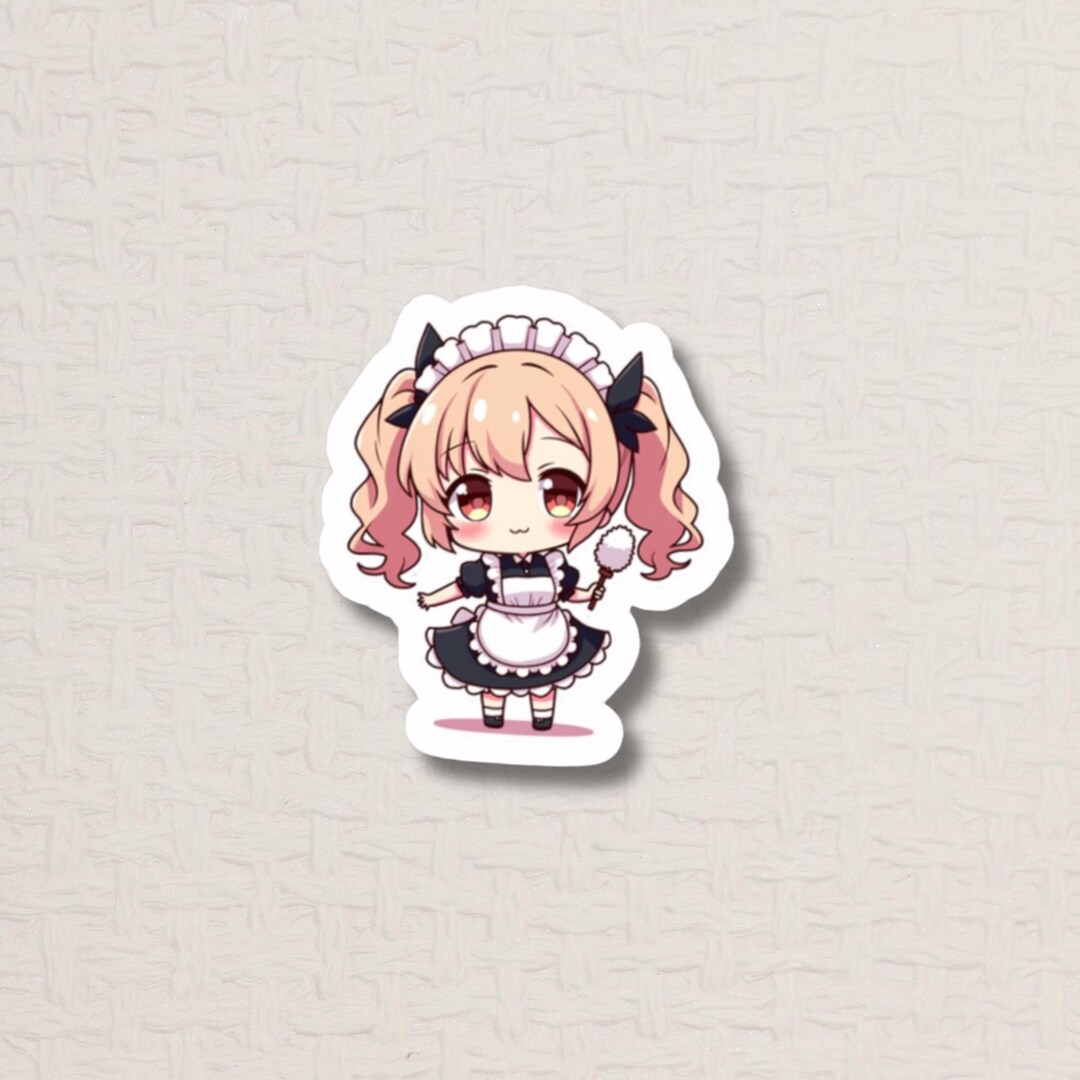 Chibi Maid Anime Sticker Cute Kawaii Anime Sticker Gift for Anime ...
