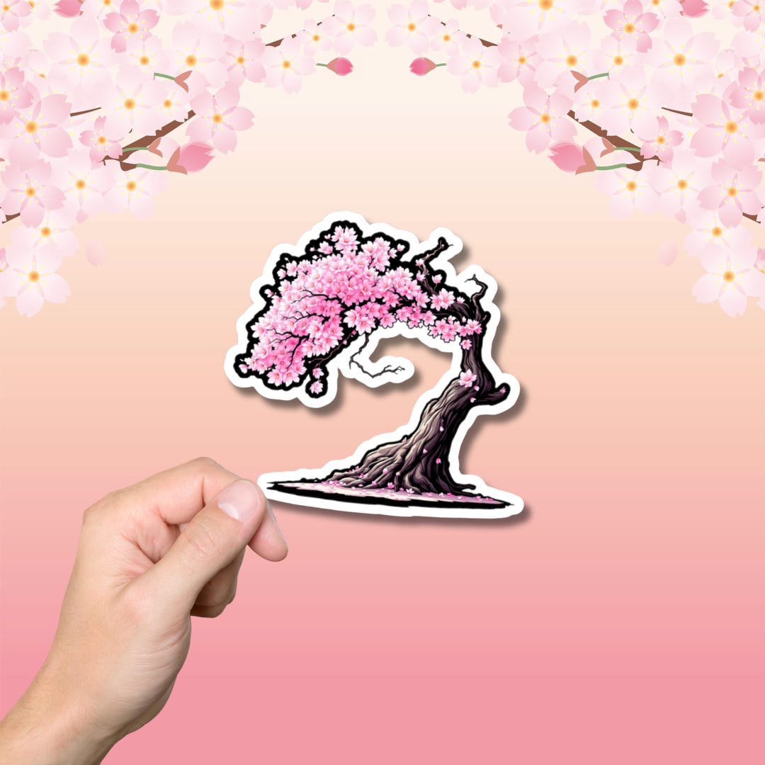 Sakura Tree Sticker: Japanese Cherry Blossom Vinyl Decal - Etsy