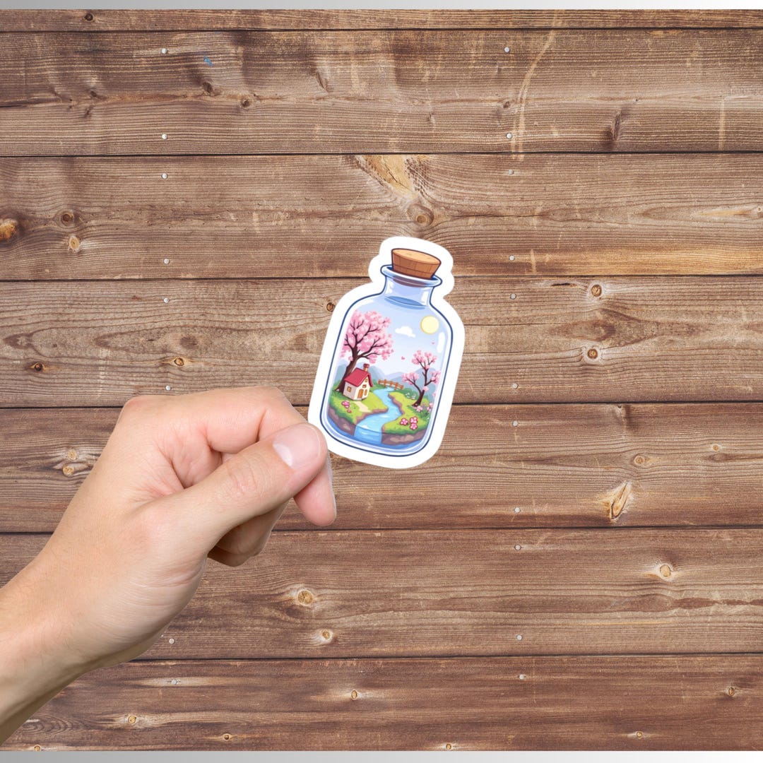 Chibi Anime Sticker Life in a Bottle Kawaii Art - Etsy
