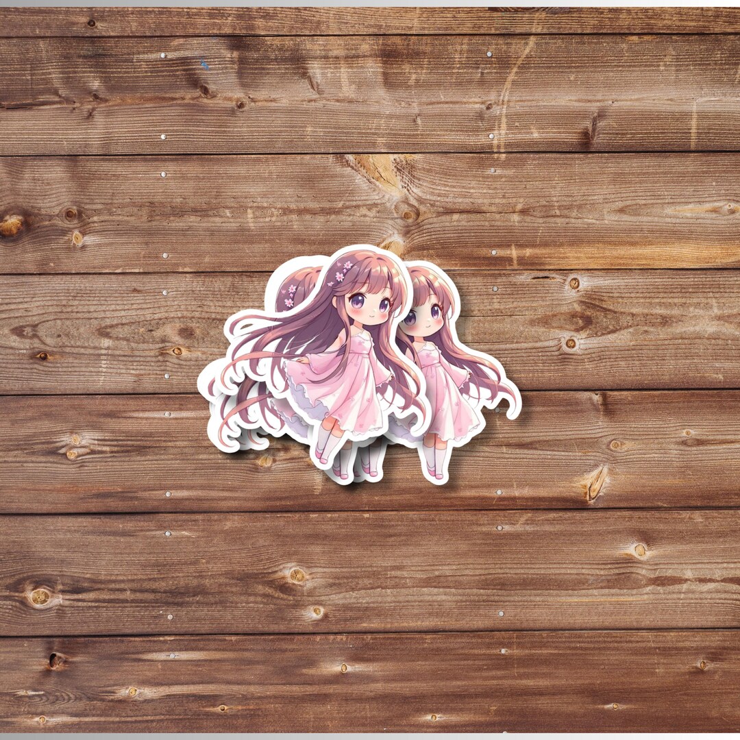 Sakura Anime Girl Sticker: Dreamy Cherry Blossom Decal - Etsy