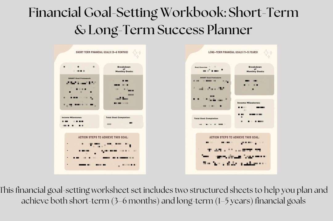 Financial Goal Setting Worksheets – Plan Short and Long-term Goals ...