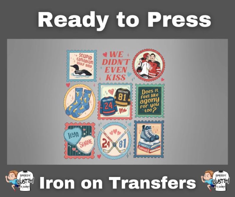 Heated Rivalry Stamps DTF, Ilya Rozanov Shane Hollander, MM Hockey ...