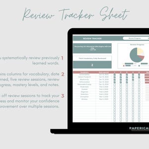 Digital Vocabulary Tracker: Google Sheets Language Learning - Etsy