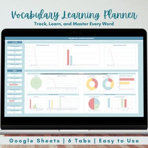 Vocabulary Learning Planner Google Sheets Digital Vocabulary Tracker ...