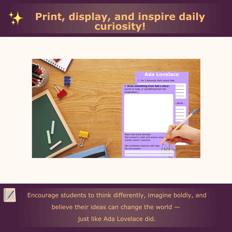 Dyslexia-friendly Ada Lovelace Poster | ADHD STEM History Printable ...