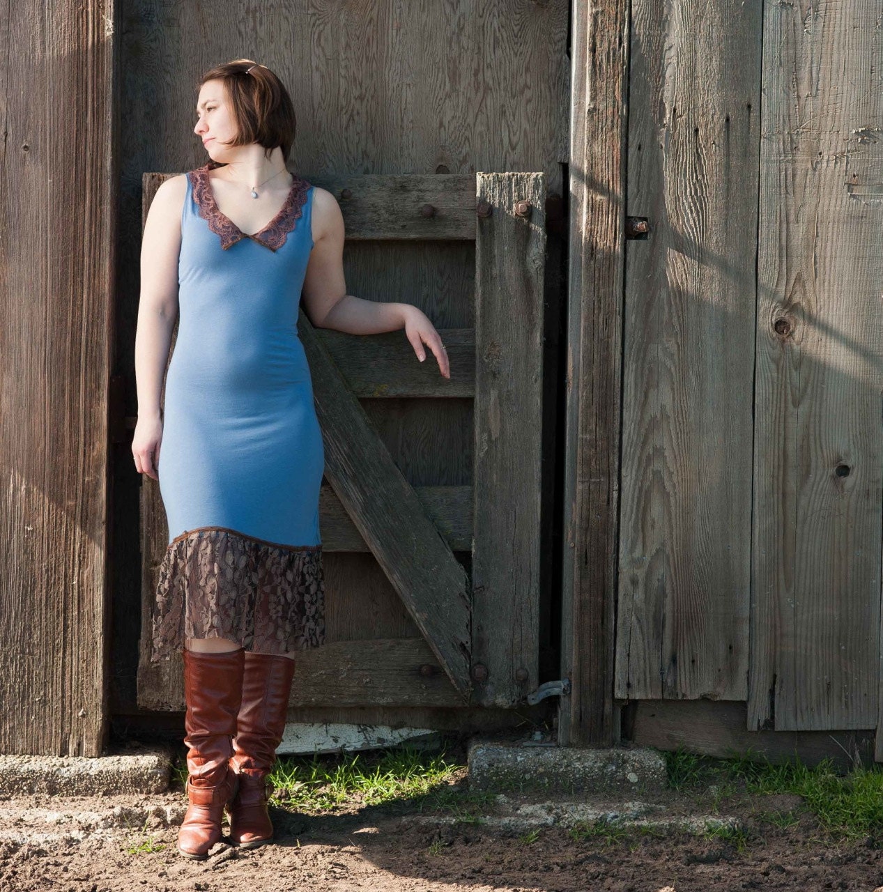 Farmland 1920s Jersey Frock - Etsy