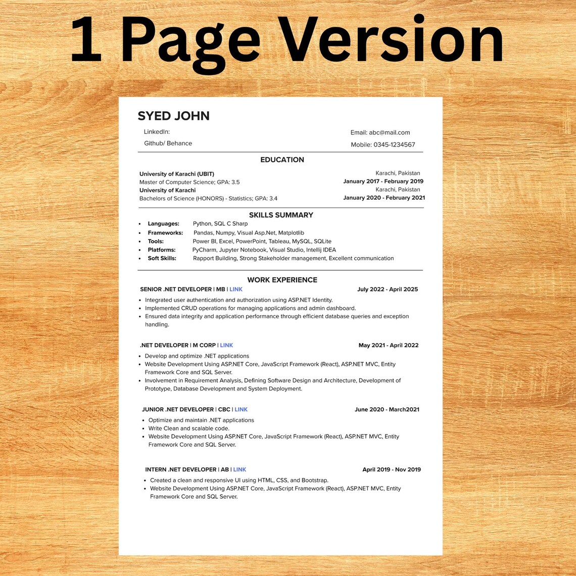 ATS Resume Template: Modern CV, Cover Letter, References (word, Google ...