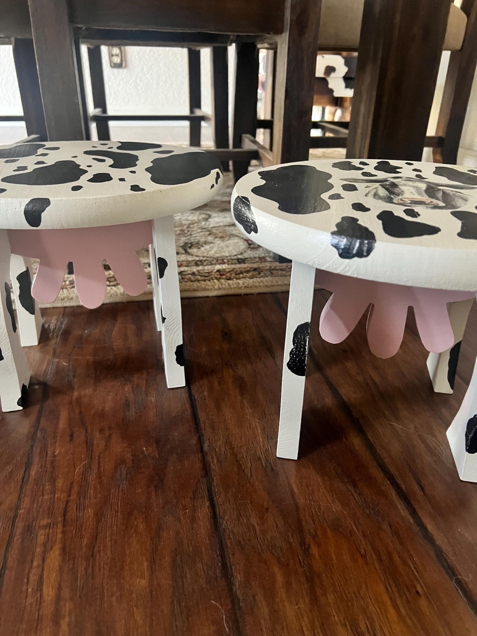 Cow Print Stool - Etsy