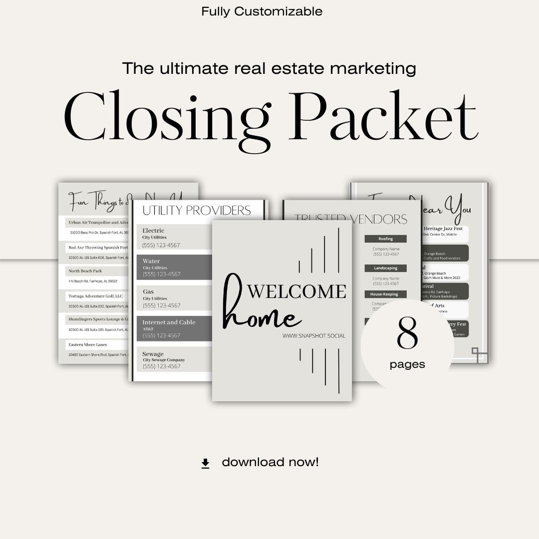 Real Estate Closing Packet Template, New Home Buyer Guide, Canva ...