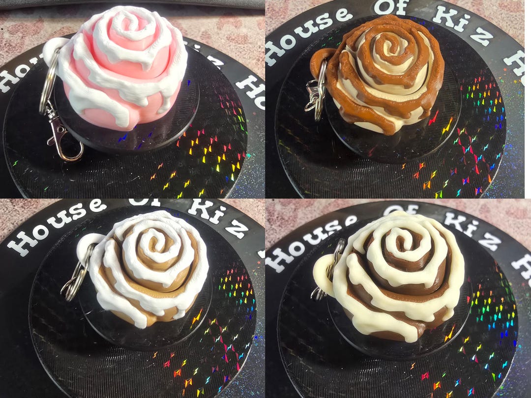 Cinnamon Roll Fidget Clicker Keychain - Etsy