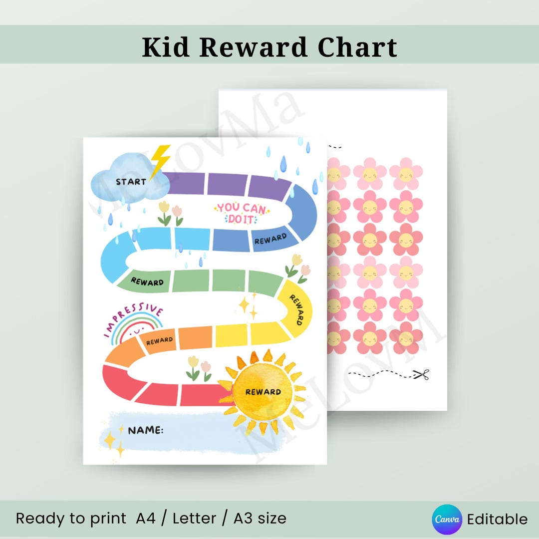 Printable Kids Reward Chart Toddlers Development Tool Homeschool ...