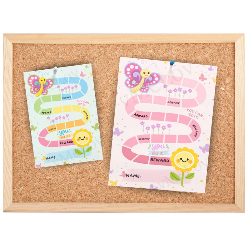 Printable Kids Reward Chart Butterfly Flower Toddler Development Tools ...