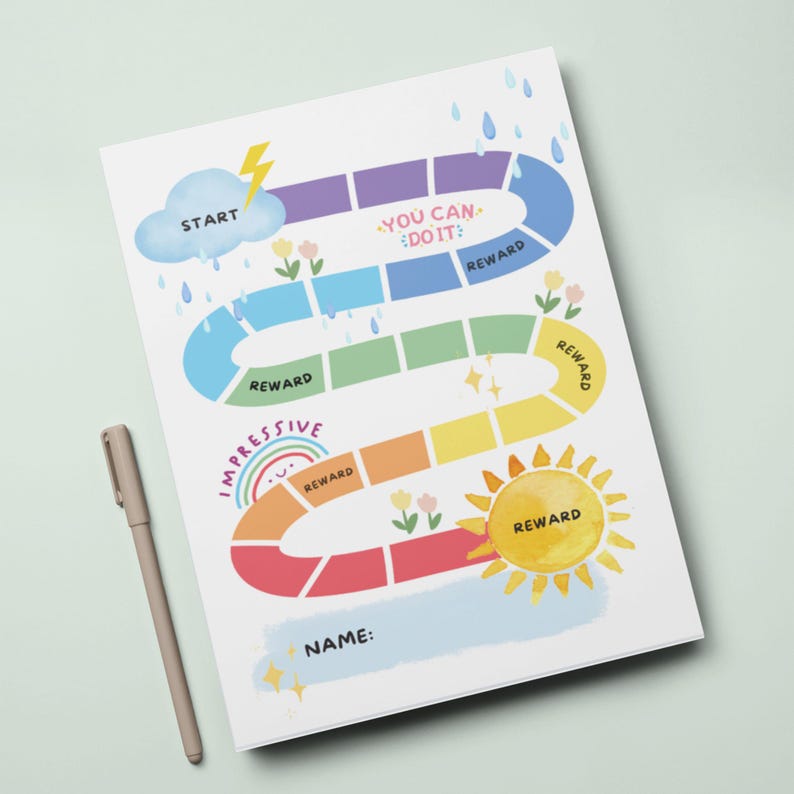 Printable Kids Reward Chart Toddlers Development Tool Homeschool ...