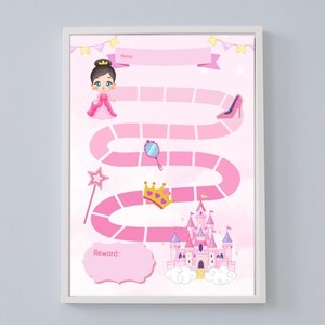 Printable Kid Reward Chart Princess Theme Toddler Development Tool ...