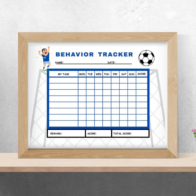 Editable Behavior for Boy Printable Chore Tracker at Home Tracker Chart ...
