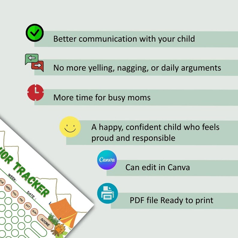 Editable Behavior Tracker Printable for Boy Learning at Home Develop ...
