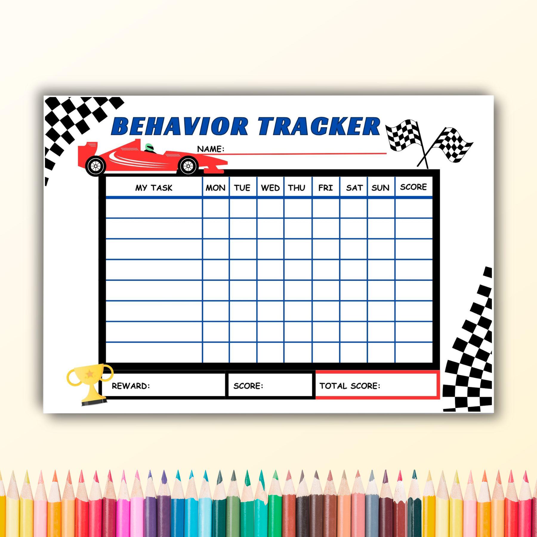 Editable Behavior and Chore Tracker for Boy Printable for Kids at Home ...