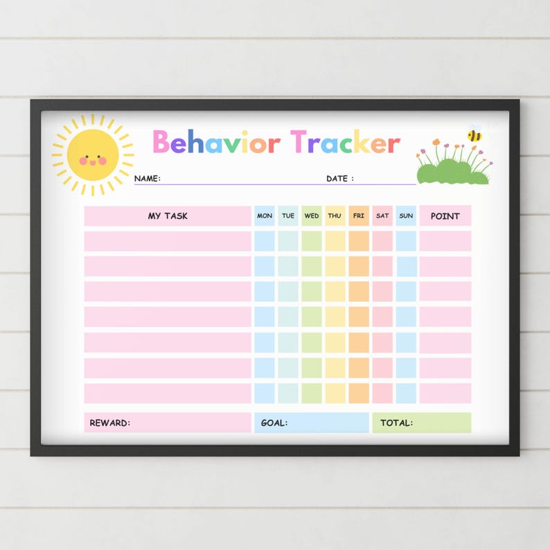 Editable Behavior Tracker Student Printable for Learning at Home ...