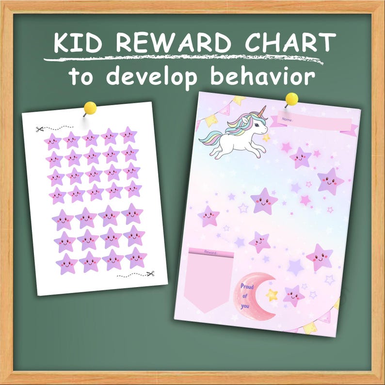 Printable Kid Reward Chart Unicorn Toddler Development Tool Homeschool ...