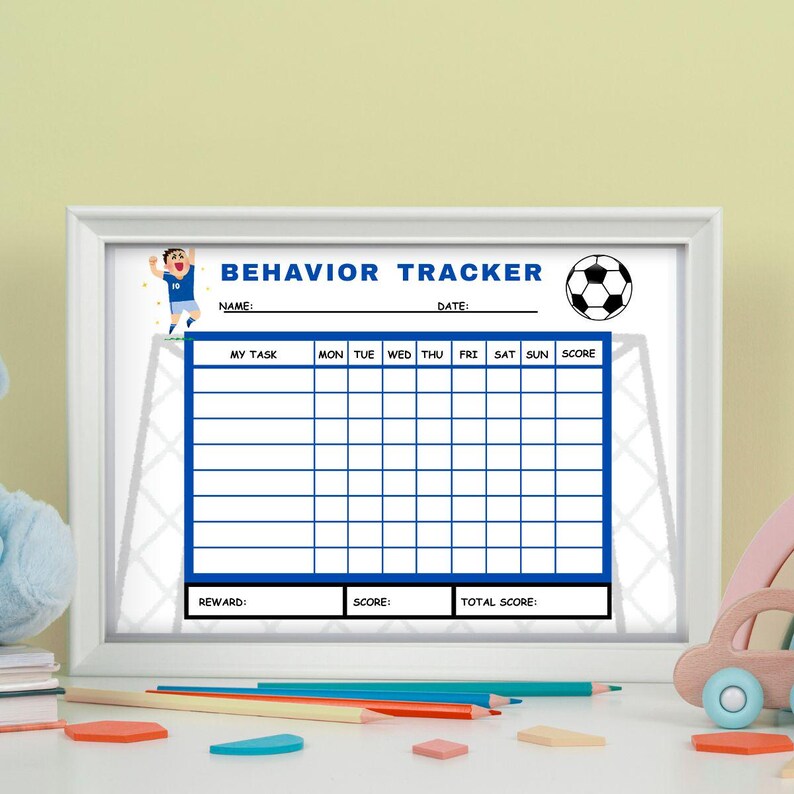 Editable Behavior for Boy Printable Chore Tracker at Home Tracker Chart ...