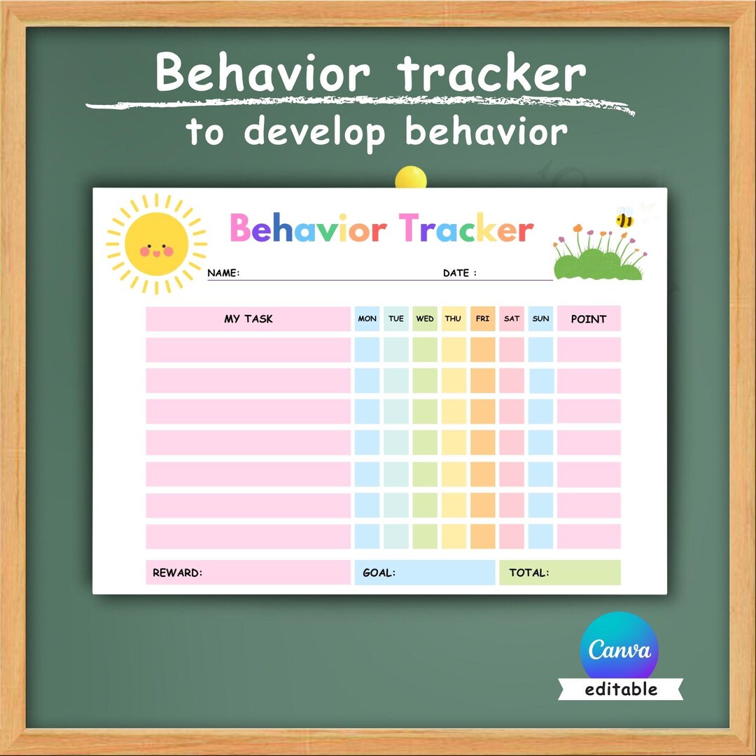 Editable Behavior Tracker Student Printable for Learning at Home ...