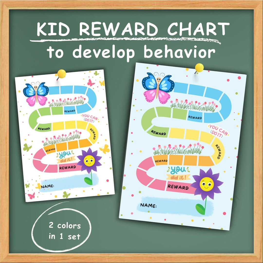 Printable Kids Reward Chart Butterfly Flower Toddler Development Tools ...