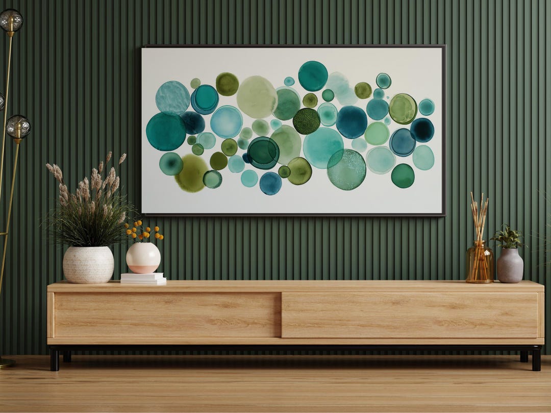 Samsung Frame TV Digital Art Canvas Display Abstract Circle Painting ...