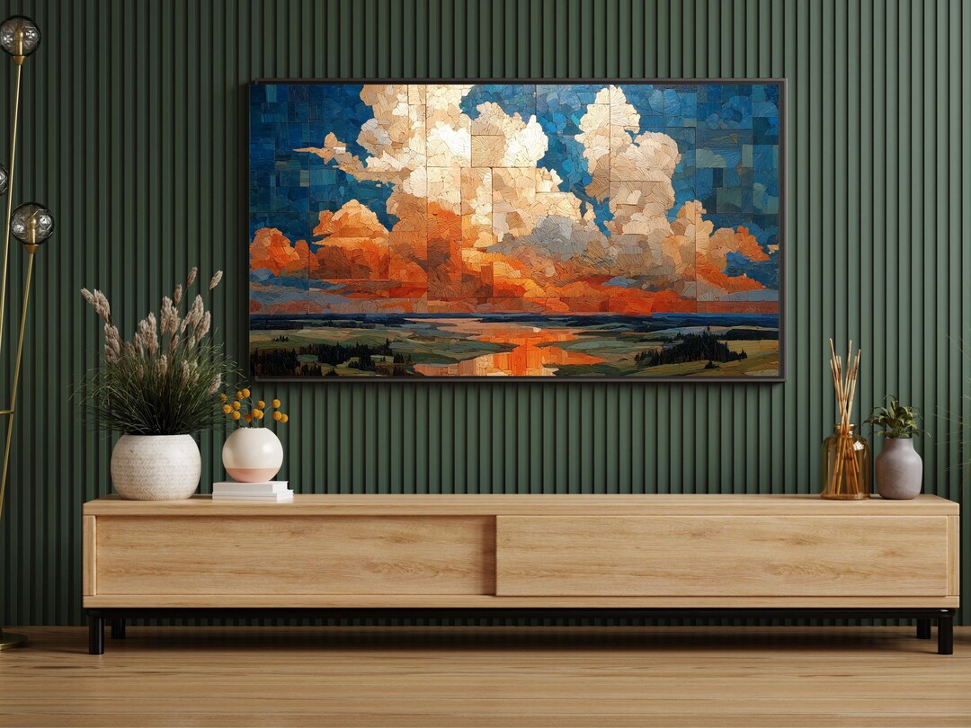 Samsung Frame TV Digital Art Coastal Landscape Seaside Painting Wall ...