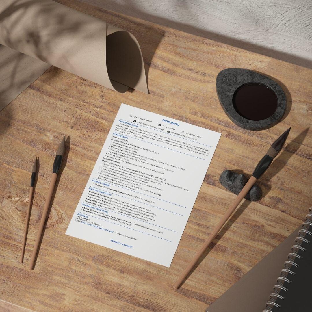 Resume Template Without Photo, Elegant, Professional, Simple to Edit ...