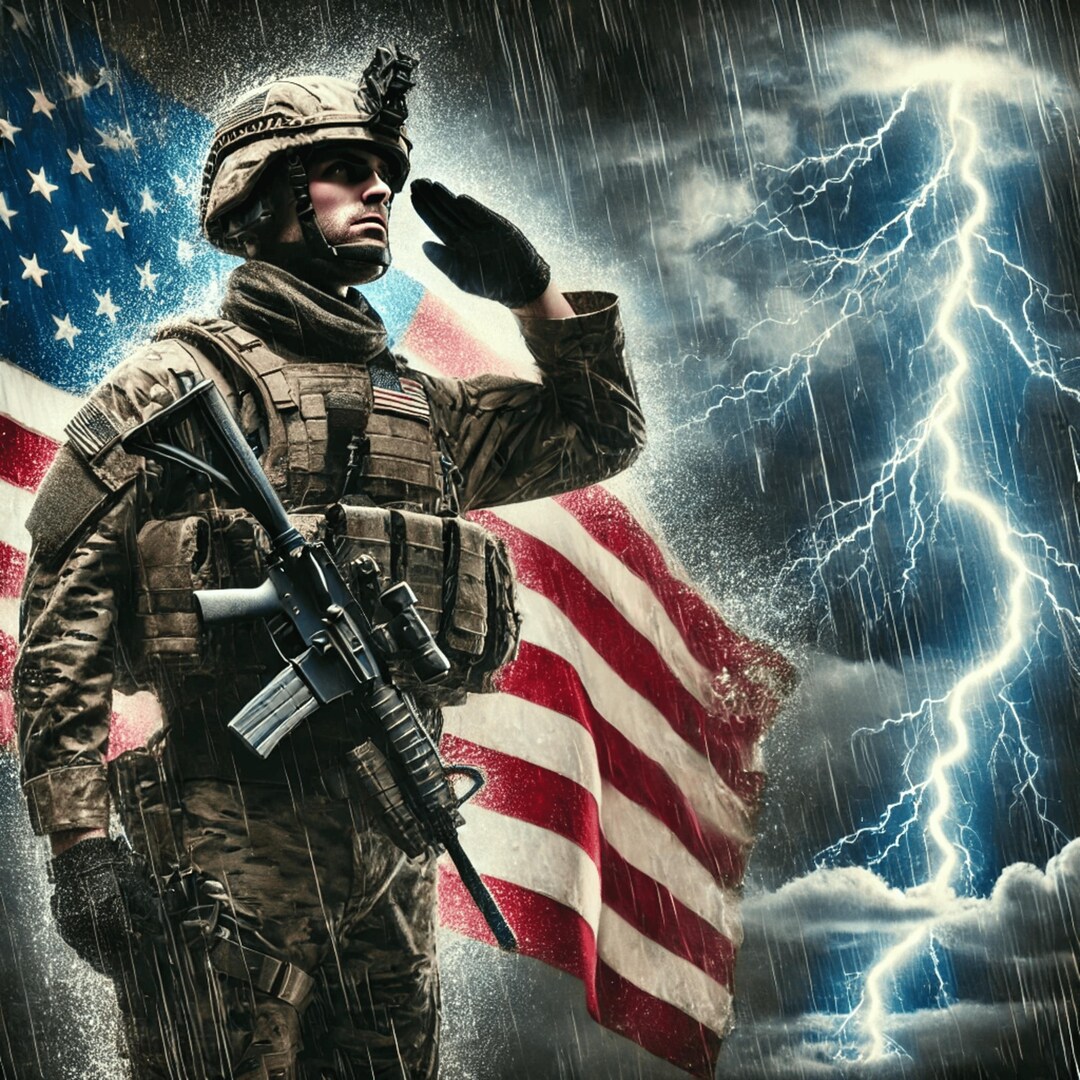 Saluting Soldier Wall Art Printable – Patriotic Military Digital ...