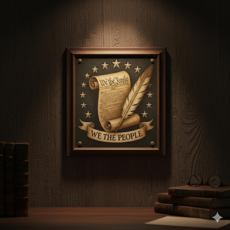 We the People Art – Patriotic Constitution Scroll Digital Download ...