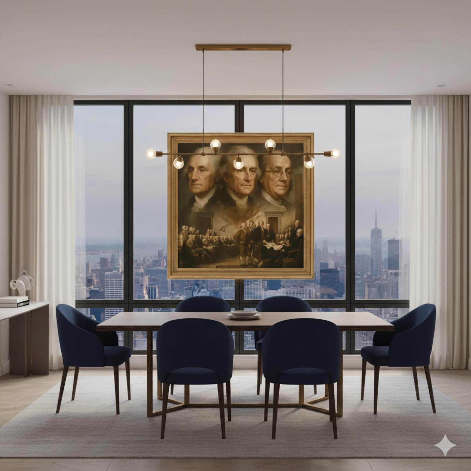 Founding Fathers Art – Hyper-realistic Double Exposure Patriotic Wall ...