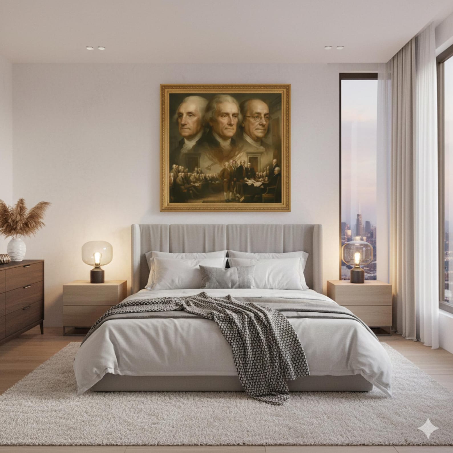 Founding Fathers Art – Hyper-realistic Double Exposure Patriotic Wall ...