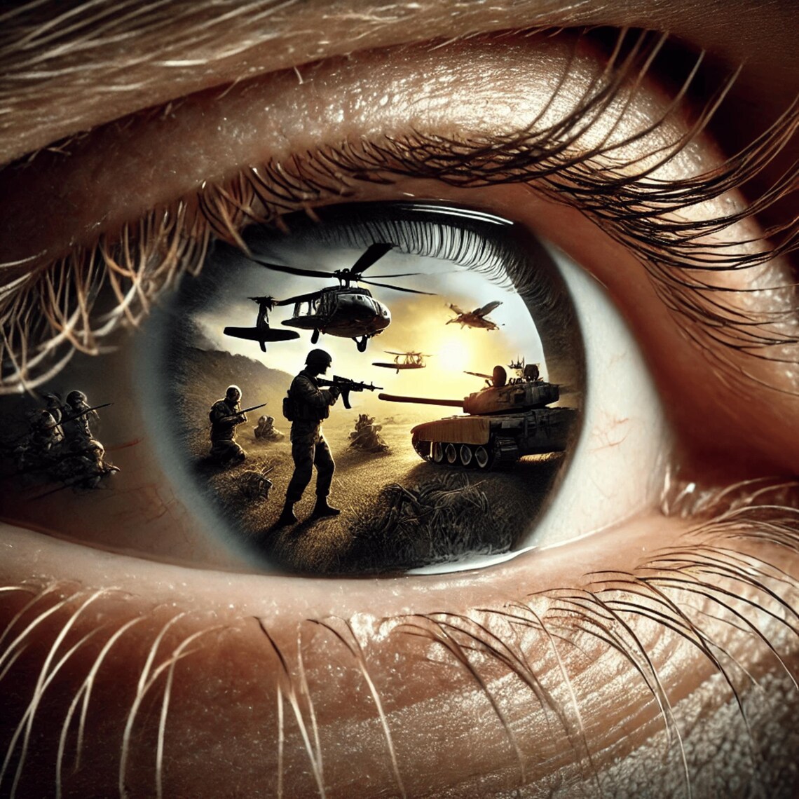 Soldier Eye Reflection Digital Art – Military Battlefield Print ...