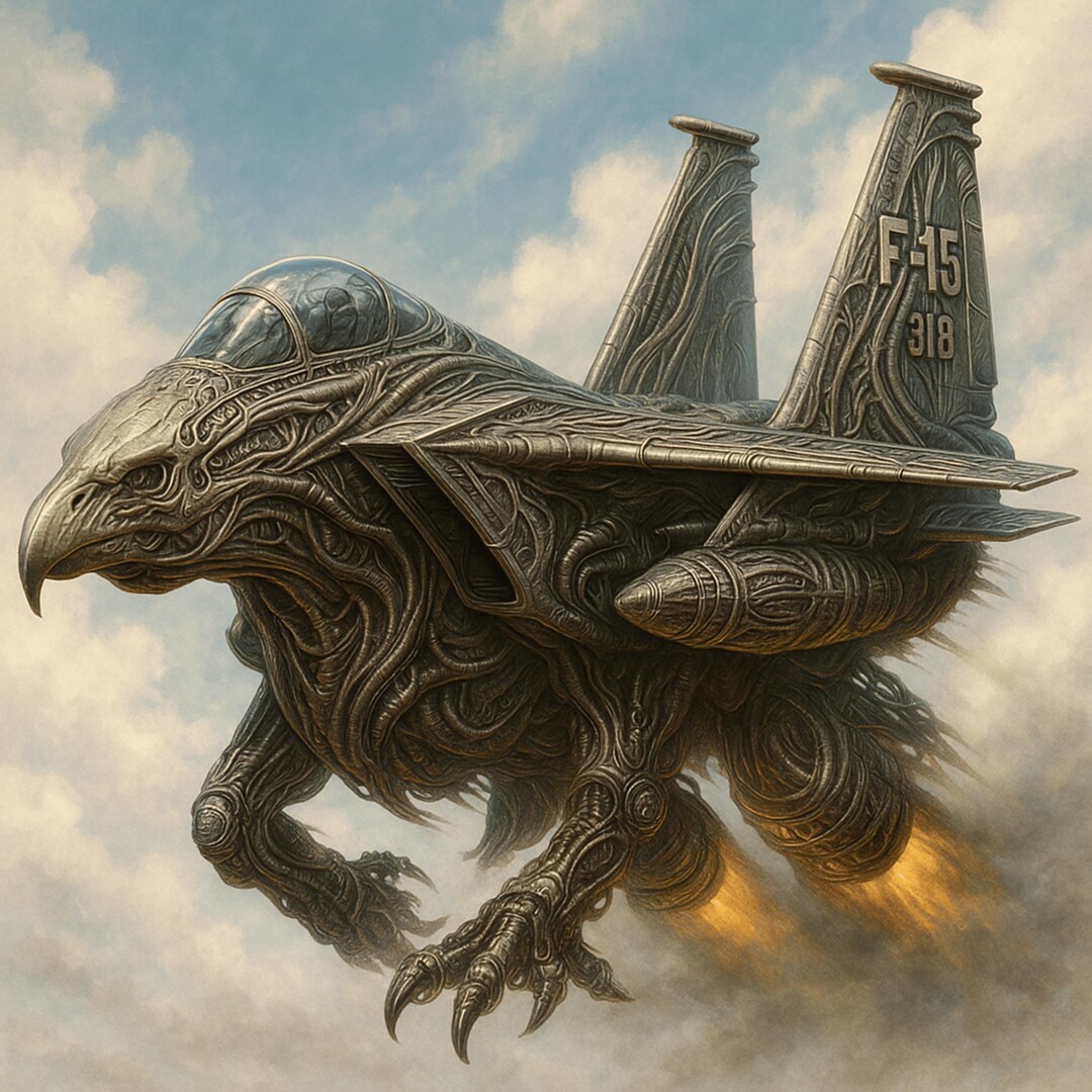 Fighter Jet Digital Art • Military Jet Biomechanical Print • Patriotic ...
